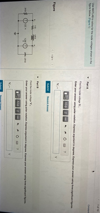 Solved 1 of 19 Use MATLAB to solve for the node voltages | Chegg.com