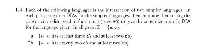 Solved 1.4 Each of the following languages is the | Chegg.com