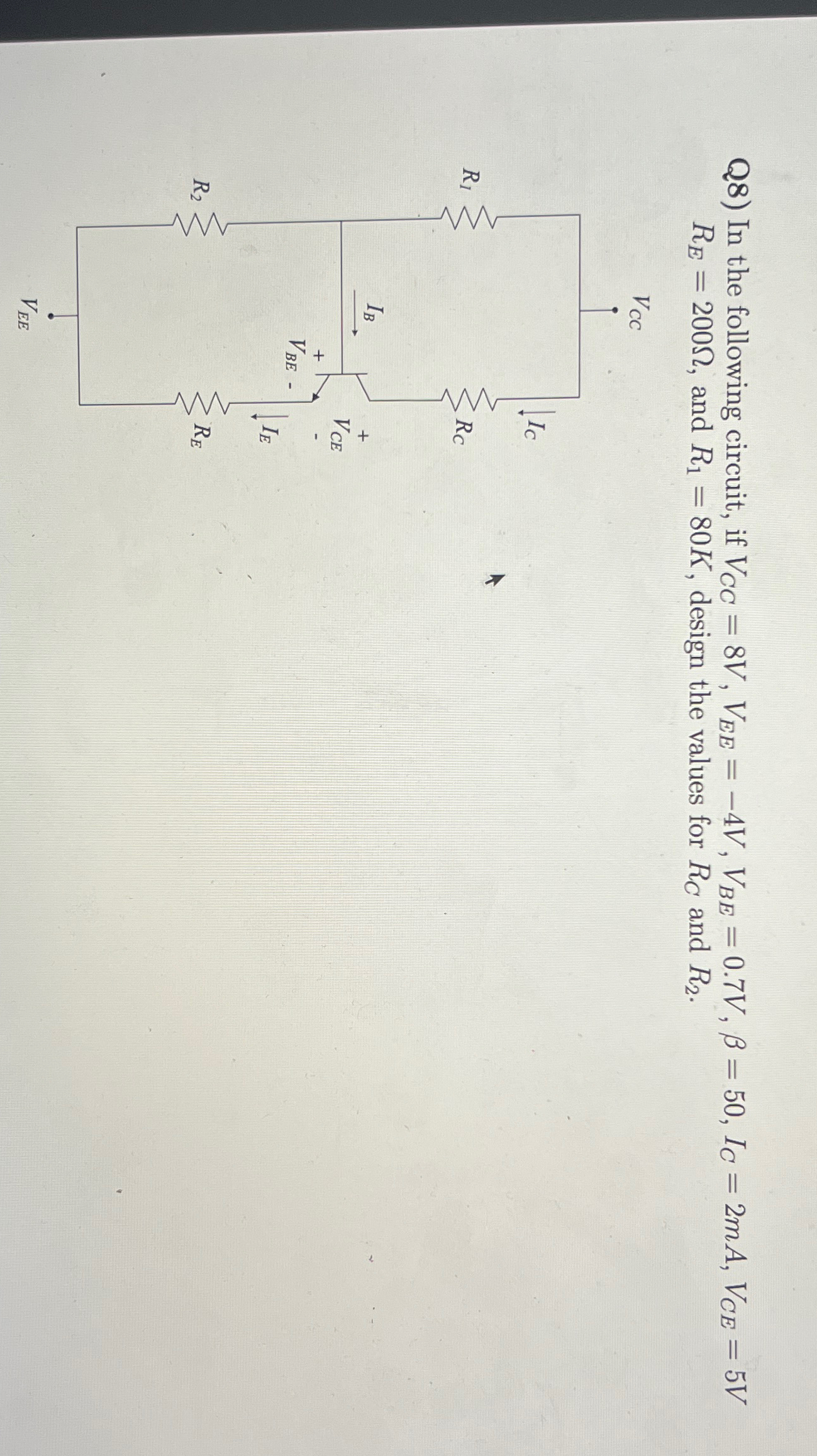 Solved Q8) ﻿In the following circuit, if | Chegg.com