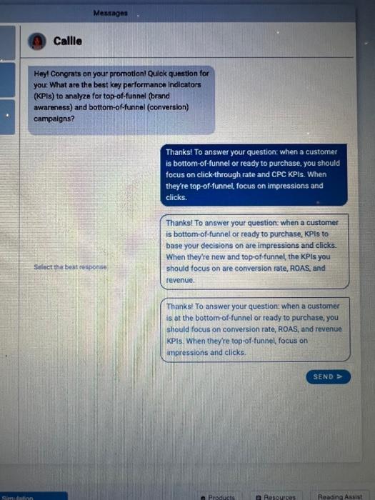 (3.) Callle Hey! Congrats on your promotion! Qulck | Chegg.com