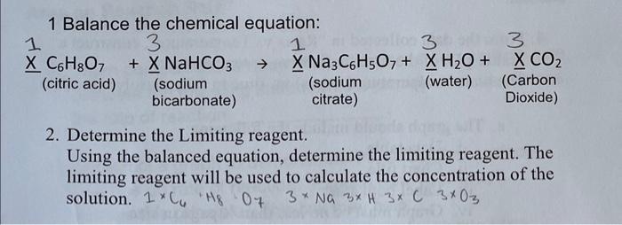 1 Balance the chemical equation: 2. Determine the | Chegg.com