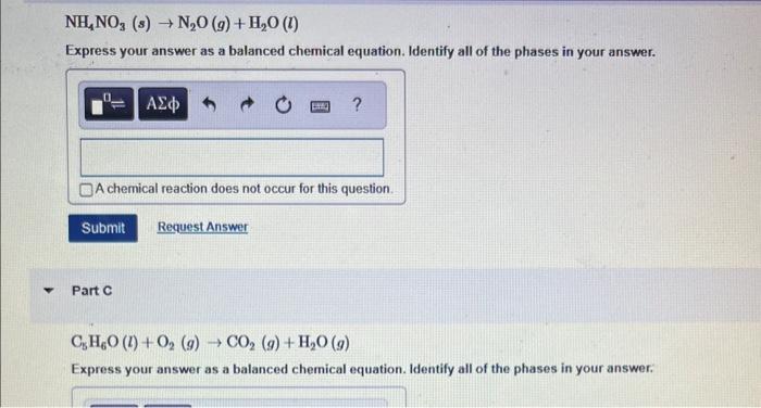 Solved NH4NO3(s)→N2O(g)+H2O(l) Express your answer as a | Chegg.com