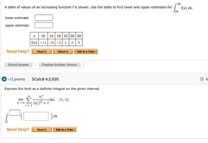 Solved 30 A table of values of an increasing function is | Chegg.com