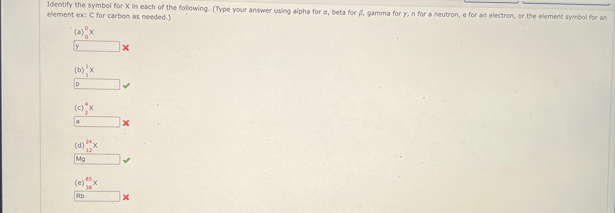 Solved Identify the symbol for x ﻿in each of the following. | Chegg.com