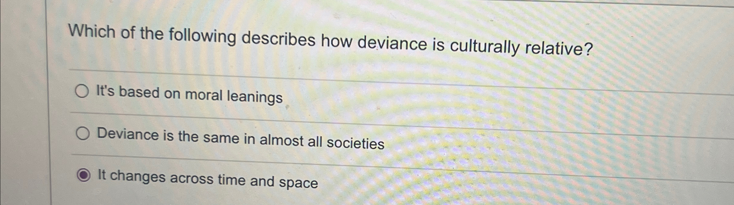 Solved Which of the following describes how deviance is | Chegg.com
