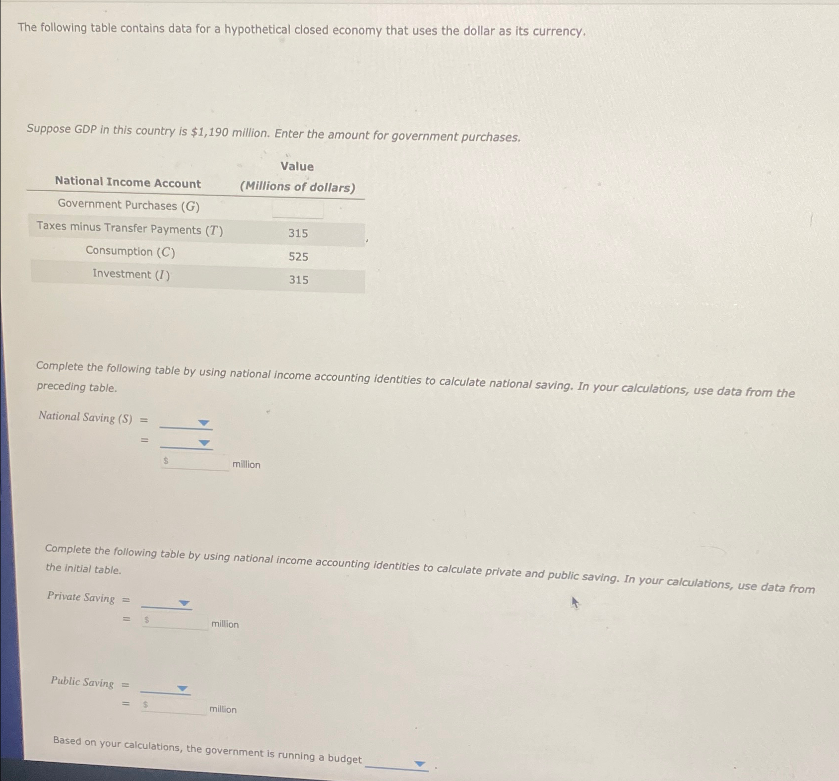 Solved The following table contains data for a hypothetical | Chegg.com
