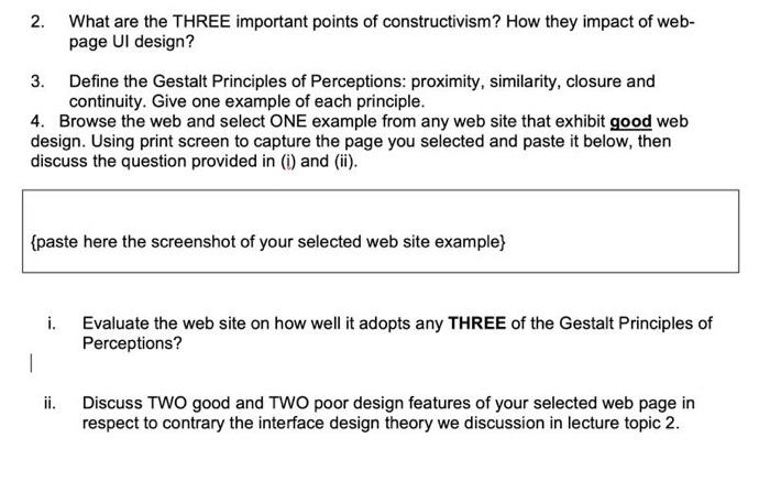 Solved 2. What are the THREE important points of | Chegg.com