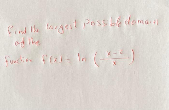 Solved find the largest possible domain of the function f(x) | Chegg.com