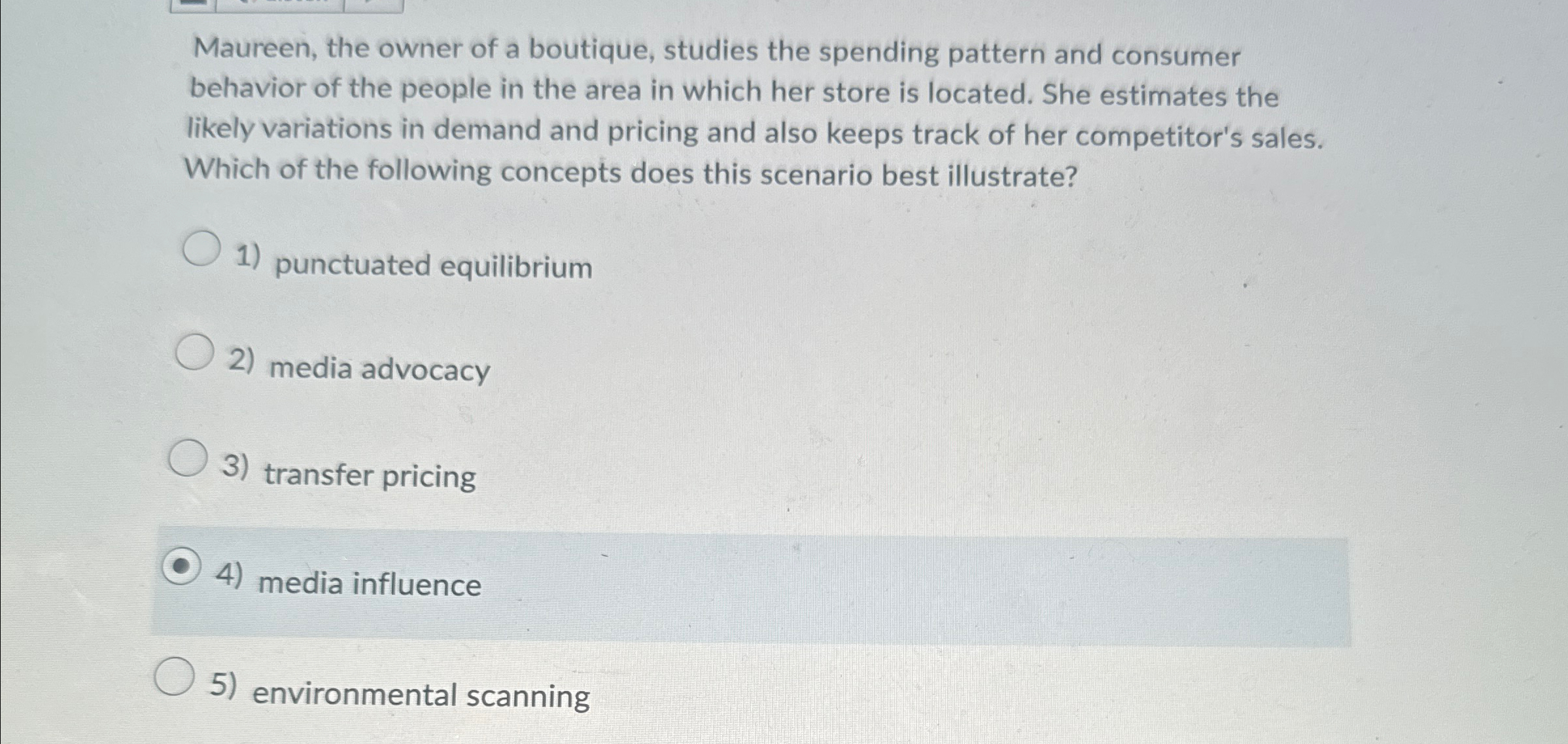 Solved Maureen, the owner of a boutique, studies the | Chegg.com