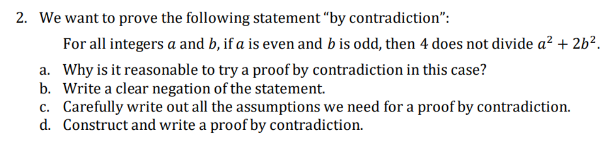 Solved We want to prove the following statement "by | Chegg.com