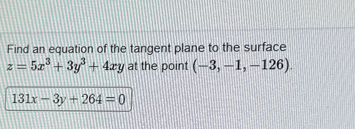 Solved Find an equation of the tangent plane to the surface | Chegg.com