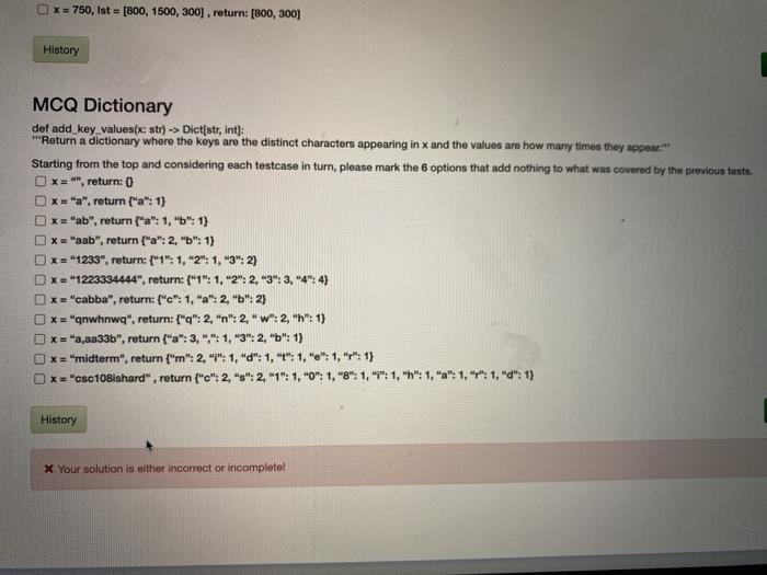 Solved x = 750, Ist = [800, 1500, 300], return: [800,300] | Chegg.com