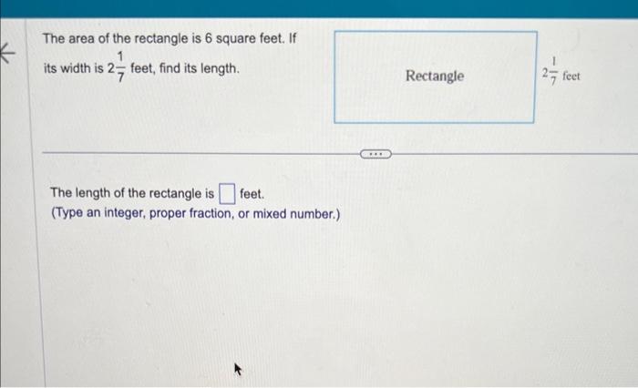 Solved The area of the rectangle is 6 square feet. If its | Chegg.com