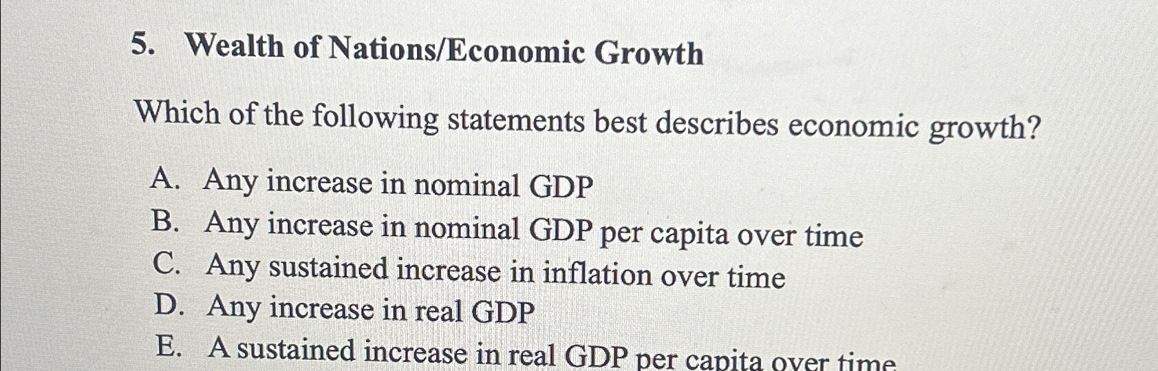 Solved Wealth of Nations/Economic GrowthWhich of the | Chegg.com