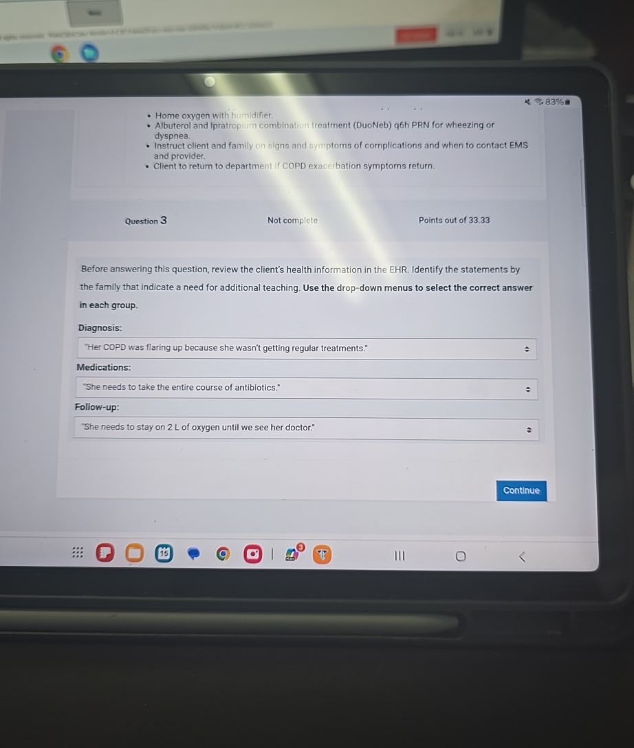 Solved Diagnosis:•Home oxygen with humidifier.Medications:• | Chegg.com