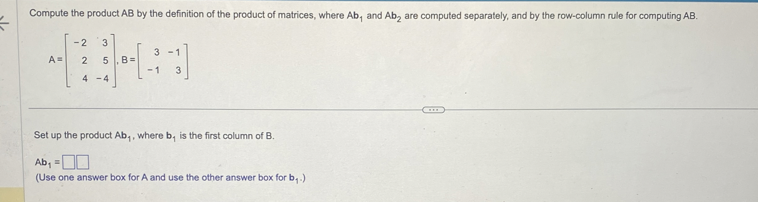 Solved Compute the product AB ﻿by the definition of the | Chegg.com