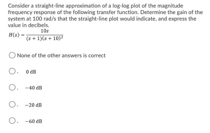 Solved Consider a straight-line approximation of a log-log | Chegg.com