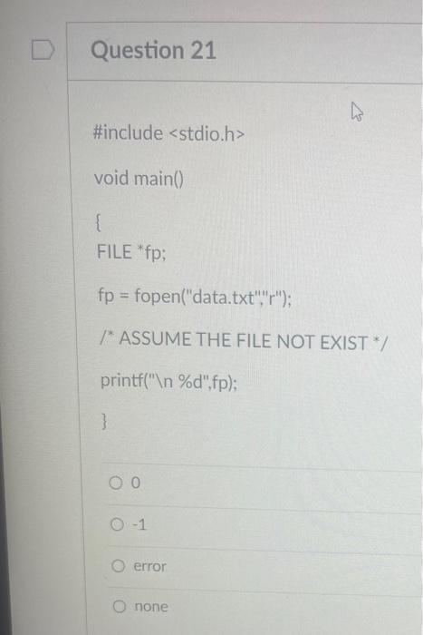 Solved \#include void main() \{ FILE * fp; fp= | Chegg.com