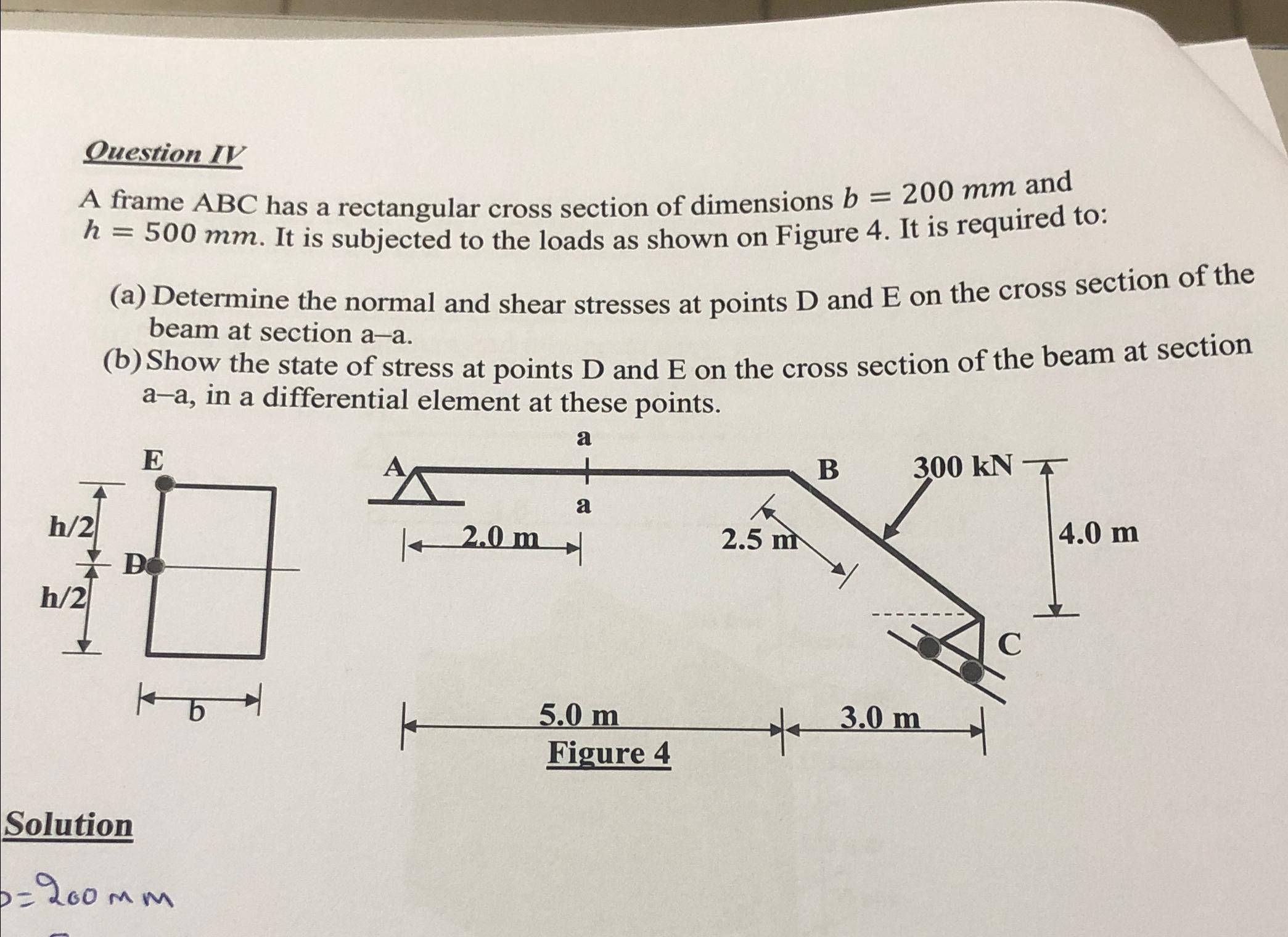 Solved Ouestion IVA frame ABC has a rectangular cross | Chegg.com