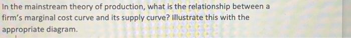 Solved In the mainstream theory of production, what is the | Chegg.com
