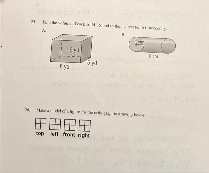 Solved 25. Find the volume of each solid. Round to the | Chegg.com