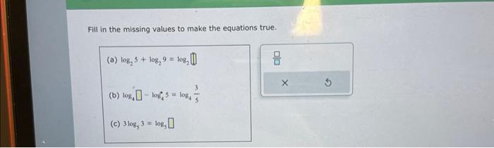 Solved Fill in the missing values to make the equations | Chegg.com