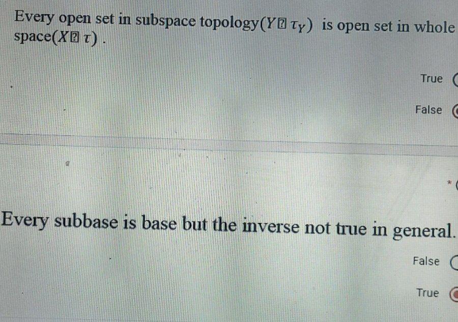 Solved Every open set in subspace topology(Y ty) is open set | Chegg.com