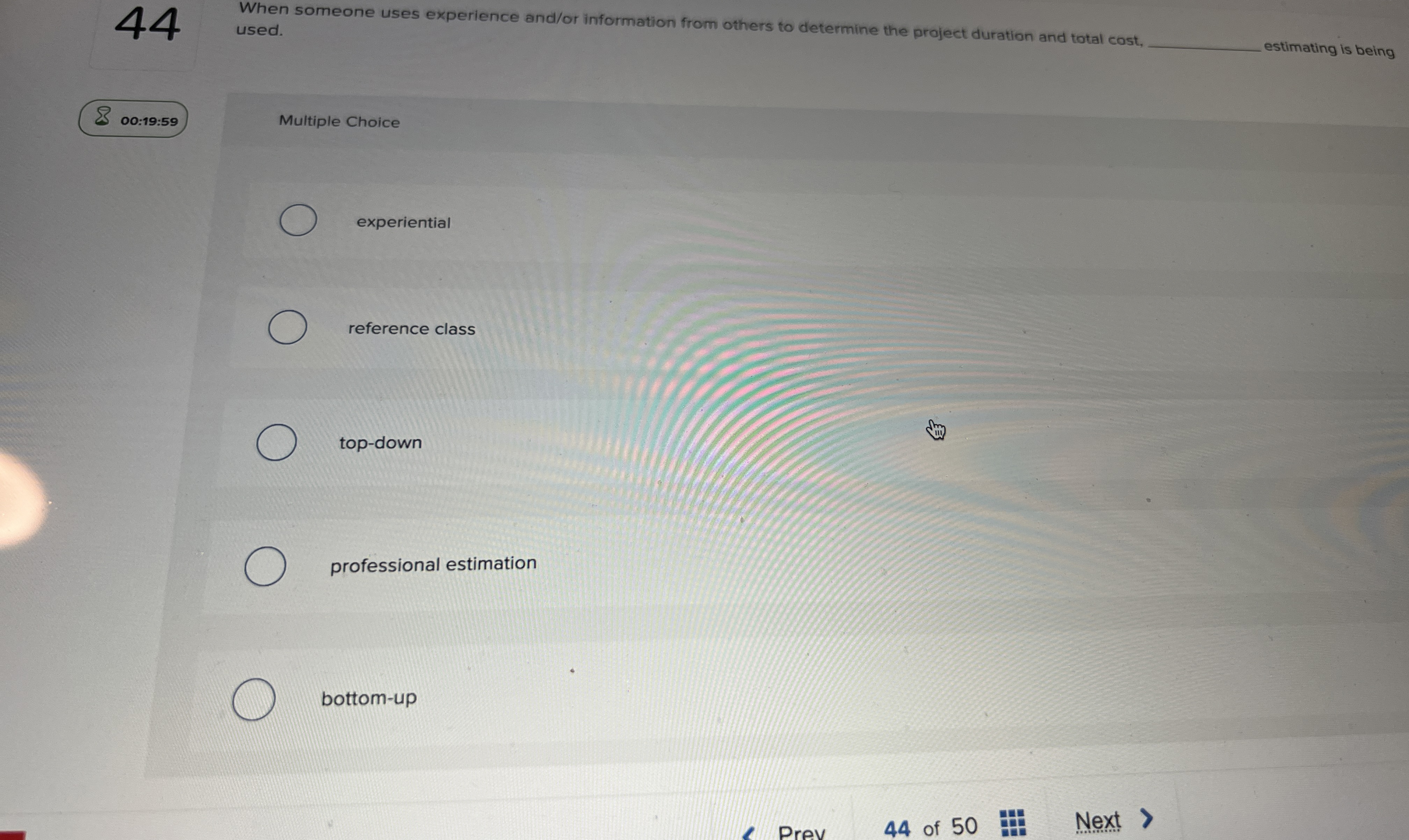 Solved 44When someone uses experience and/or information | Chegg.com
