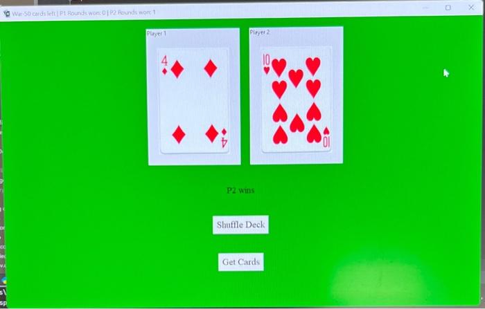 Make The Card Game War Using Python Gui Using 