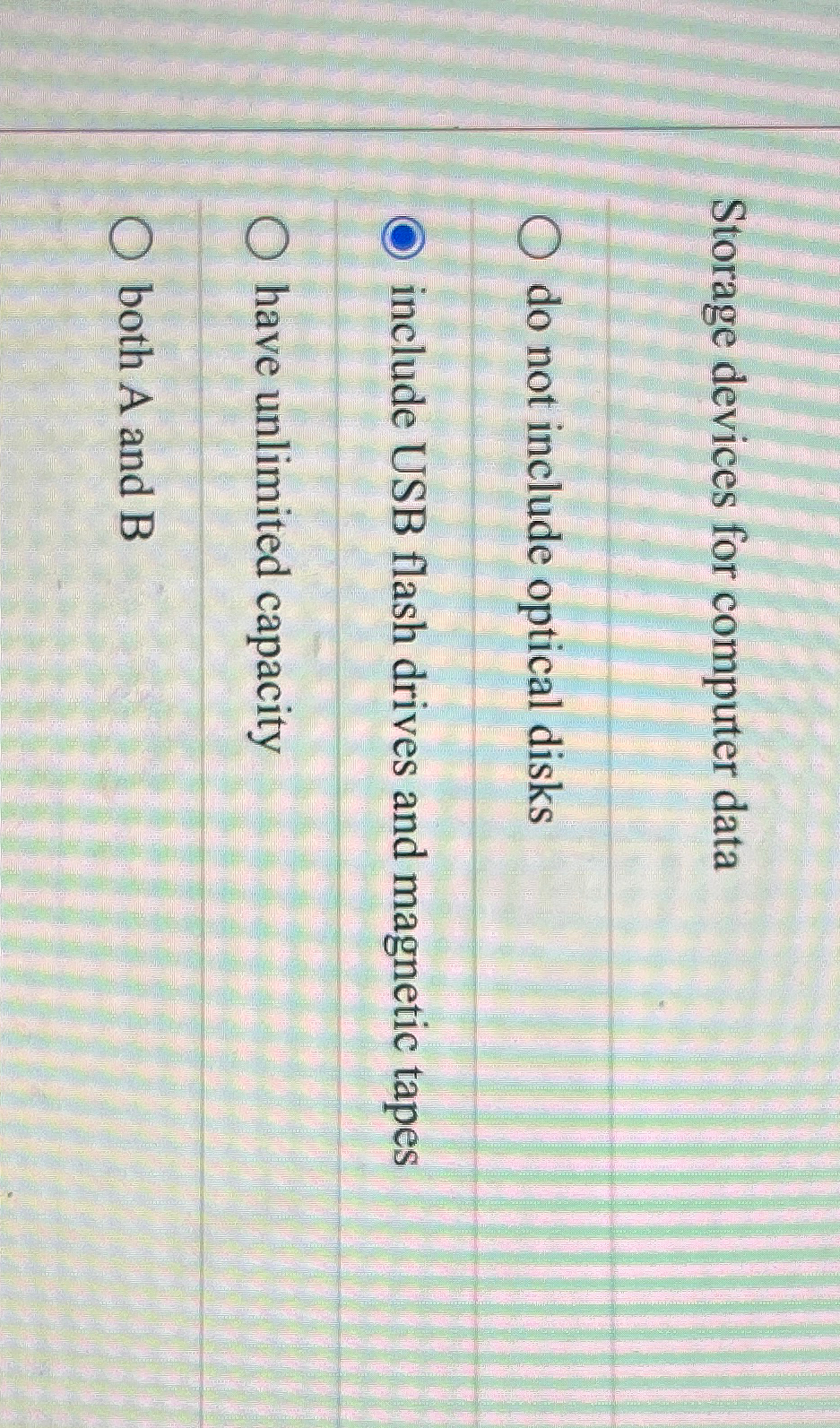 Solved Storage devices for computer datado not include | Chegg.com