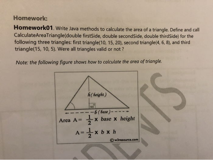 Solved Homework: Homework01. Write Java methods to calculate | Chegg.com