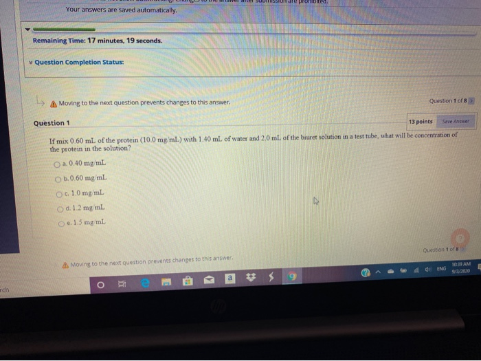 Solved Your answers are saved automatically. Remaining Time: | Chegg.com