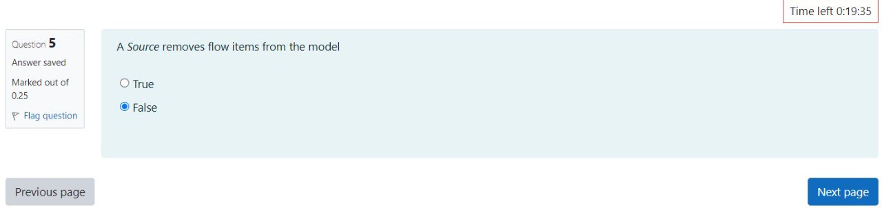 Solved Question 5In Flex Sim Softwere A Source removes flow | Chegg.com
