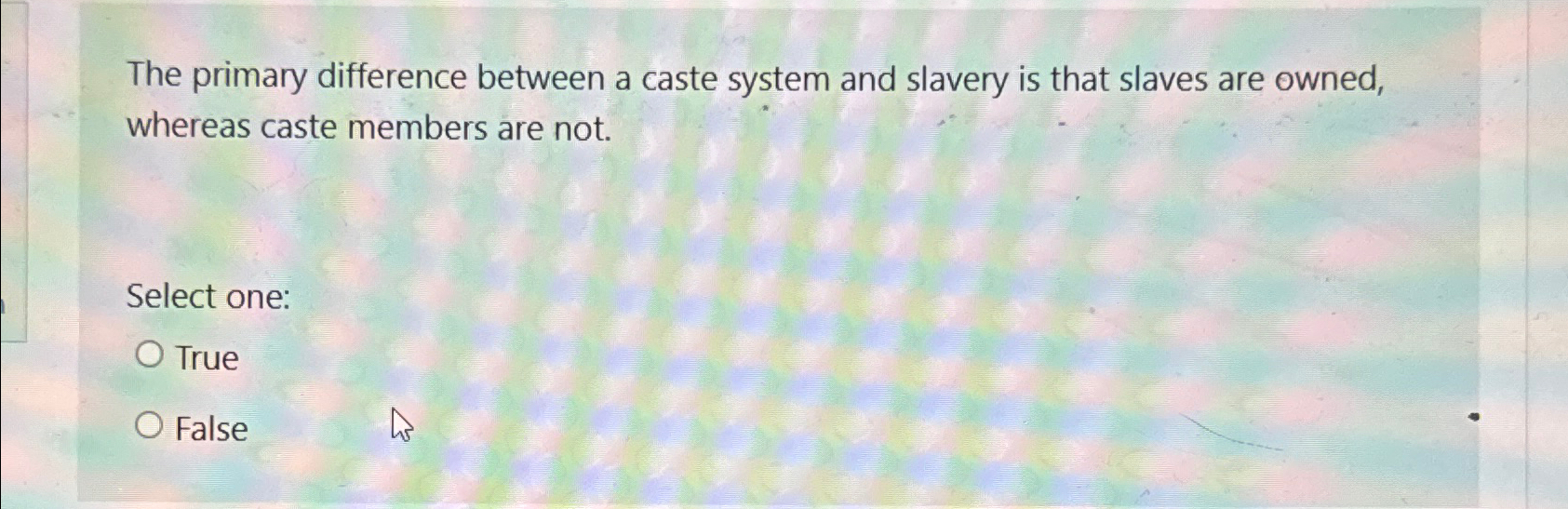 Solved The primary difference between a caste system and | Chegg.com