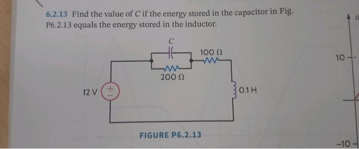 Solved 6.2.13 Find the value of C if the energy stored in | Chegg.com