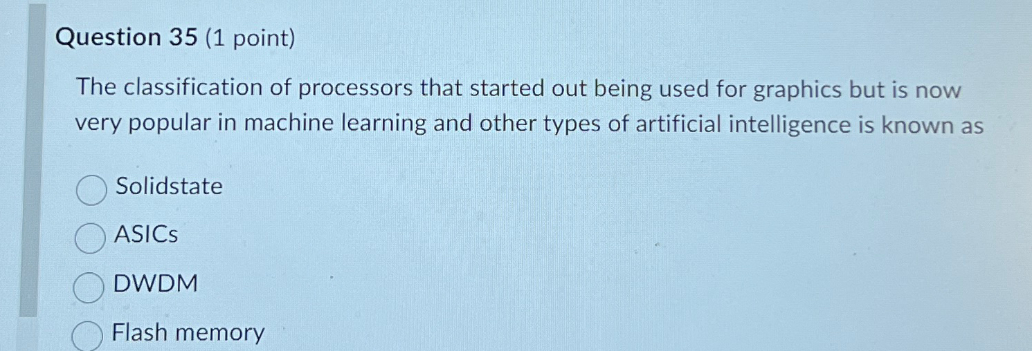 Solved Question 35 (1 ﻿point)The classification of | Chegg.com