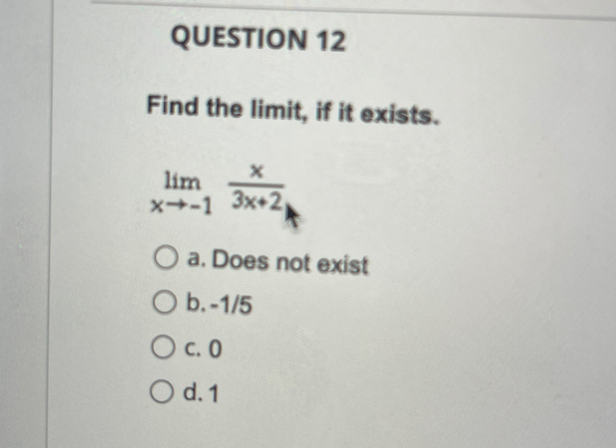 Solved QUESTION 12Find the limit, ﻿if it | Chegg.com