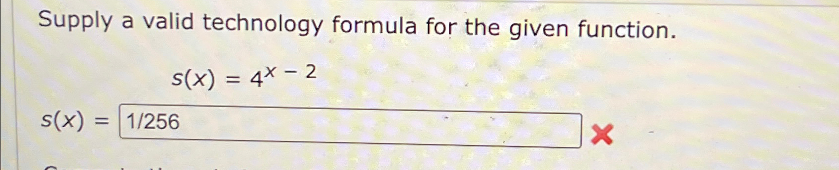 Solved Supply a valid technology formula for the given | Chegg.com