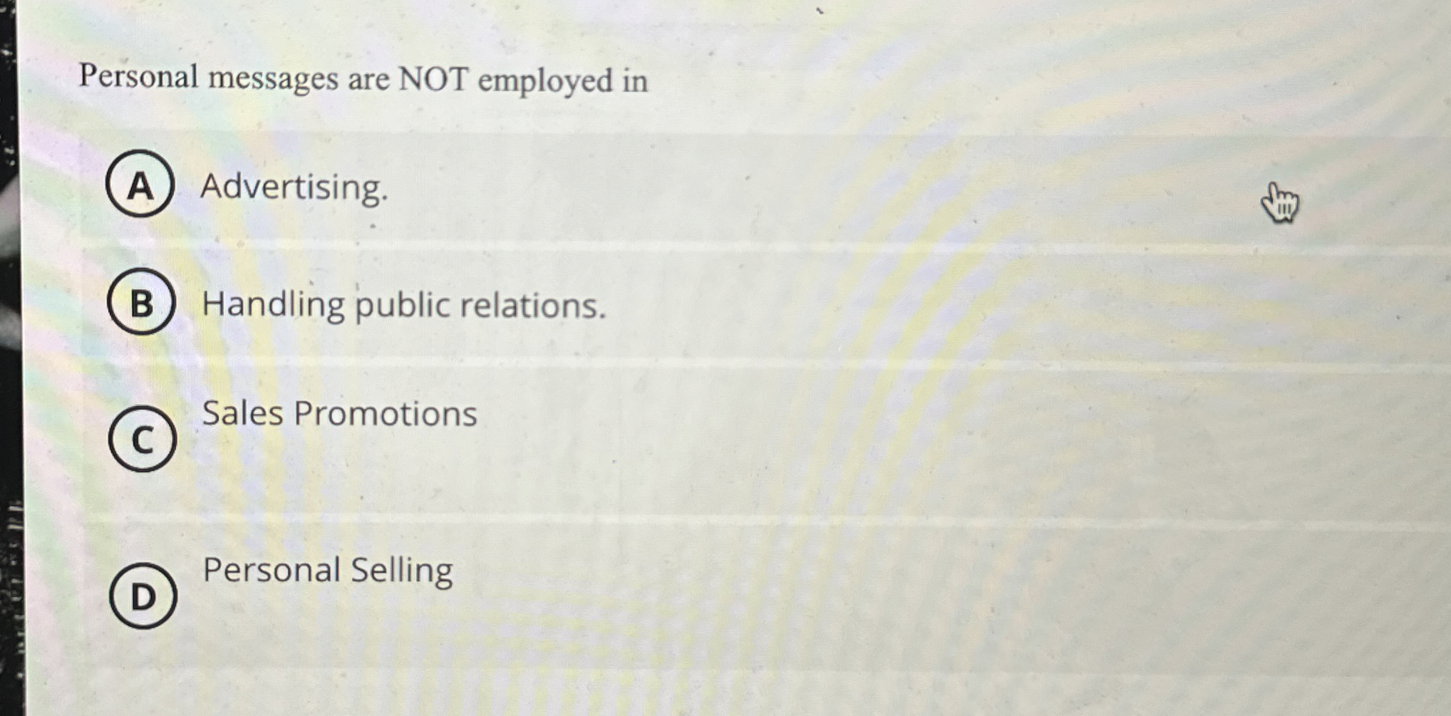 Solved Personal messages are NOT employed | Chegg.com