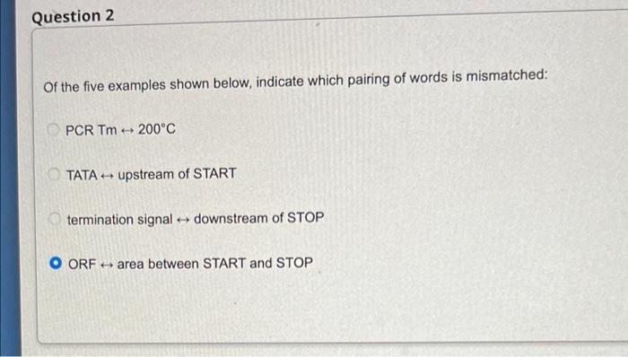 Solved Question 2 Of the five examples shown below, indicate | Chegg.com