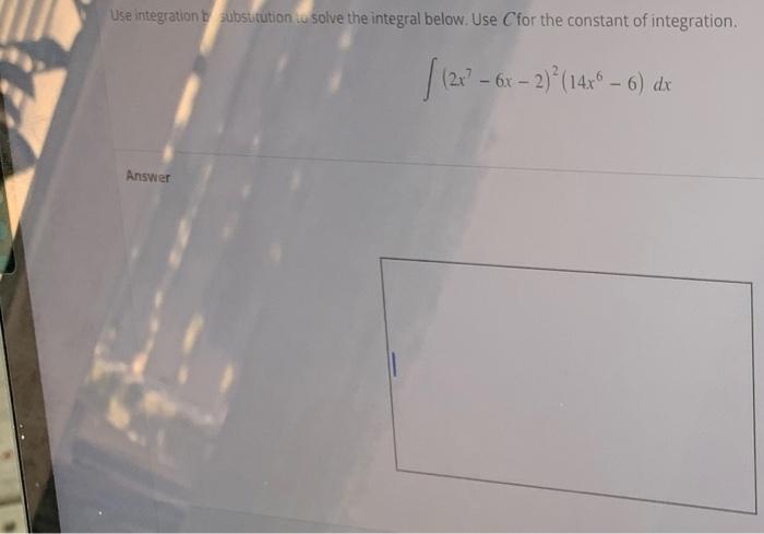 Solved Use integration b substitution w solve the integral | Chegg.com