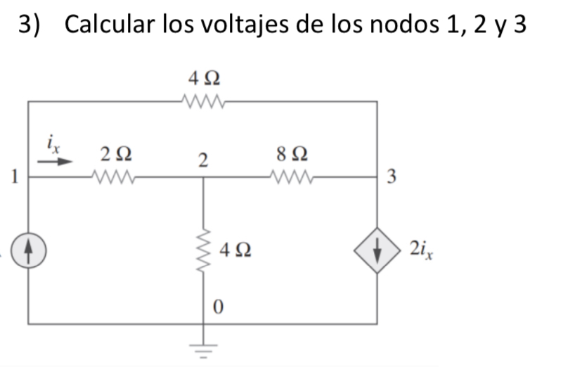 Solved Calcular los voltajes de los nodos 1, 2 ﻿y 3 | Chegg.com