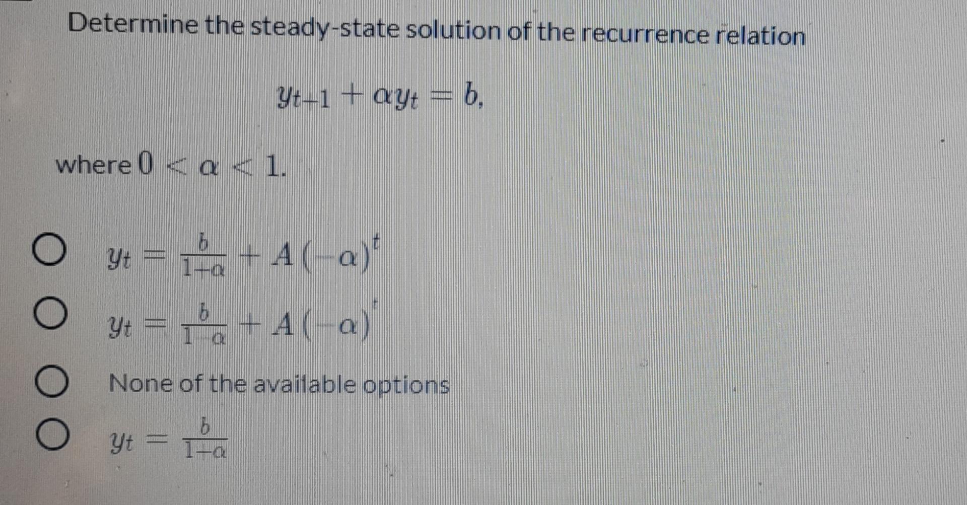 Solved Determine The Steady State Solution Of The Recurrence