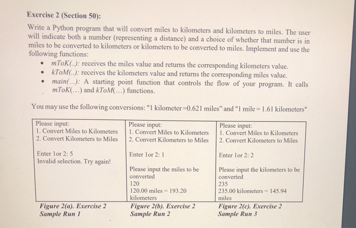 Solved Exercise 2 Section 50 Write A Python Program That 9339
