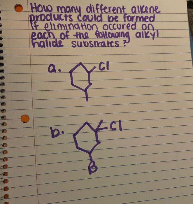 Solved how many different alkene products could be formed if | Chegg.com