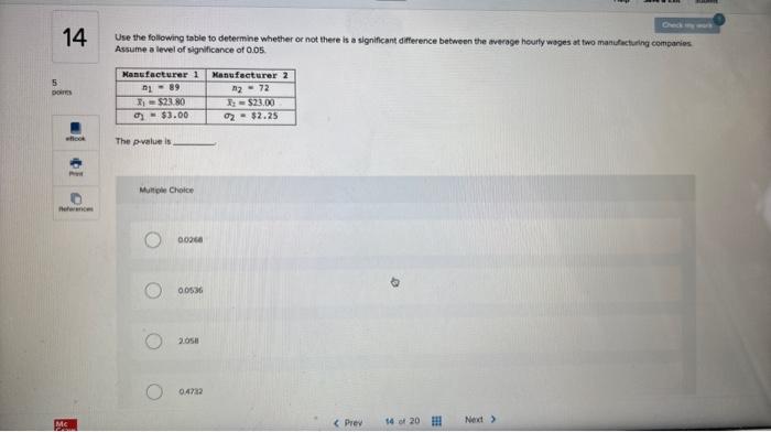 Solved Use the following tabie to determine whether or not | Chegg.com