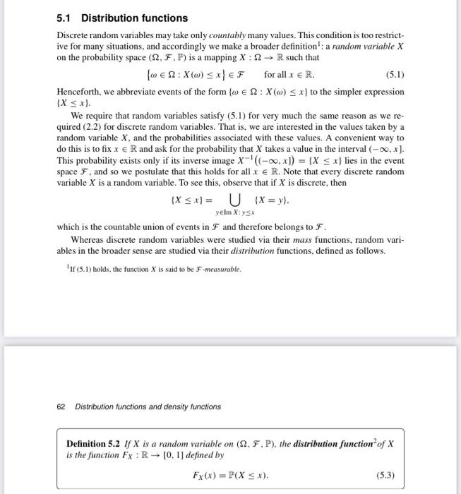 Solved Let X be a RV (per definition in Section 5.1). Show | Chegg.com