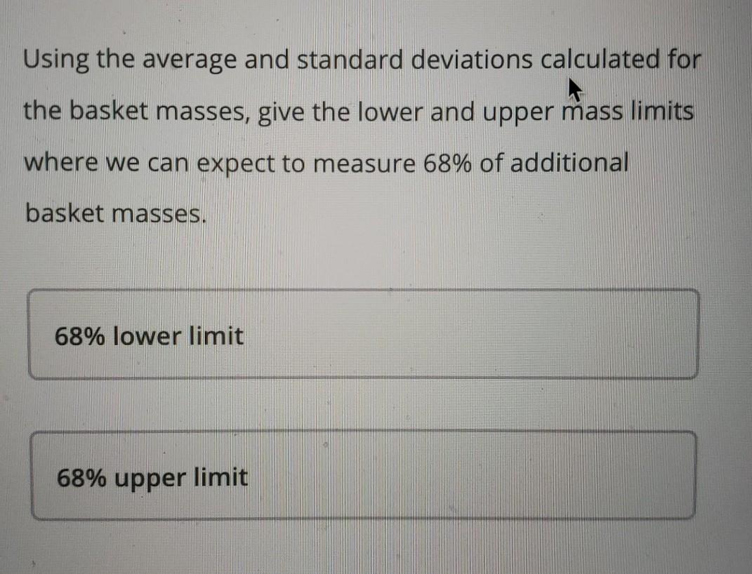Using the average and standard deviations calculated | Chegg.com