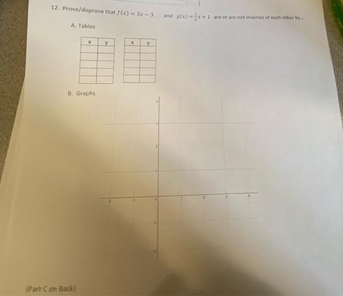 Solved 12 Prove Disprove That F X 3x−3 And G X 21x 1 Are