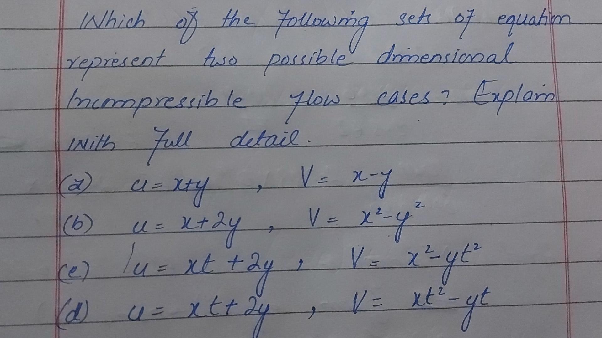 Solved Which the following of ets of equation represent two | Chegg.com